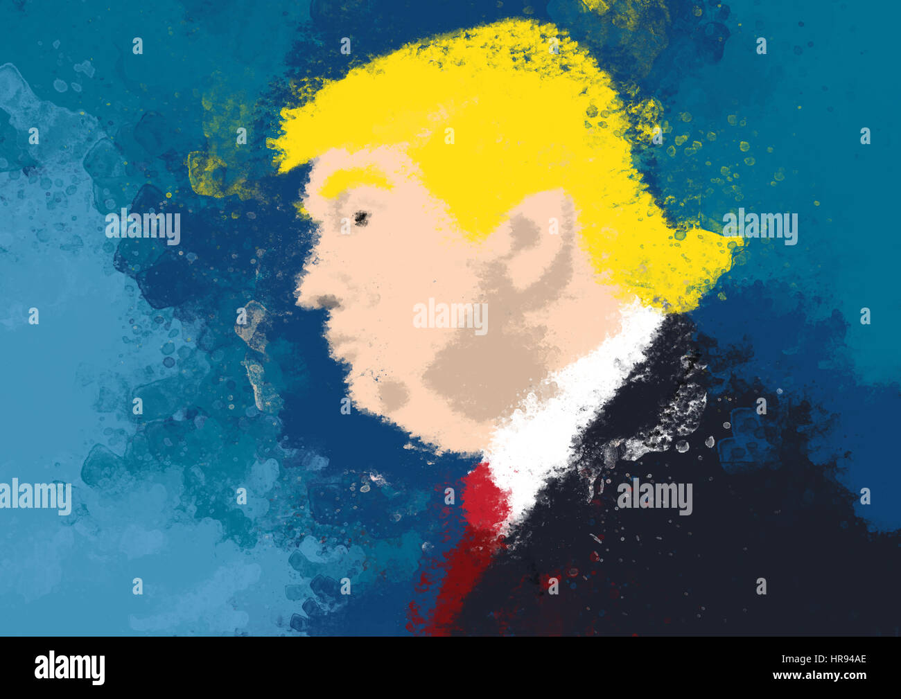 Donald Trump, president of USA, painted portrait Stock Photo - Alamy