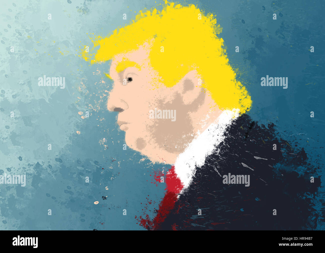 Donald Trump, president of USA, painted portrait Stock Photo - Alamy