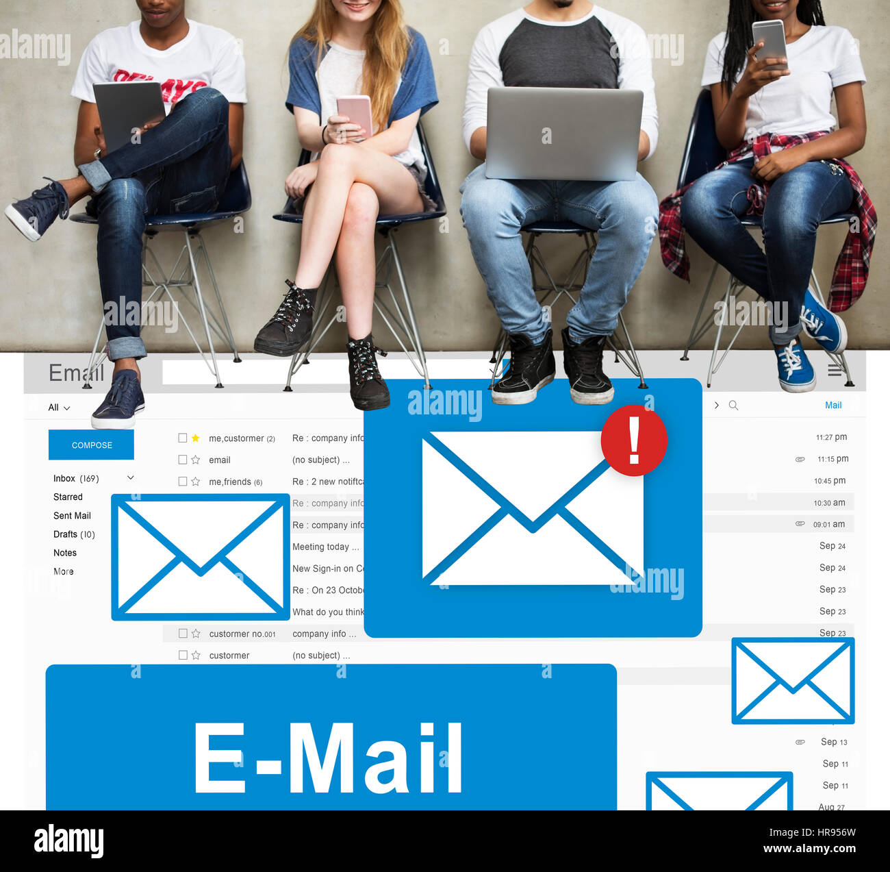 E-mail Communication Data Internet Message Concept Stock Photo - Alamy
