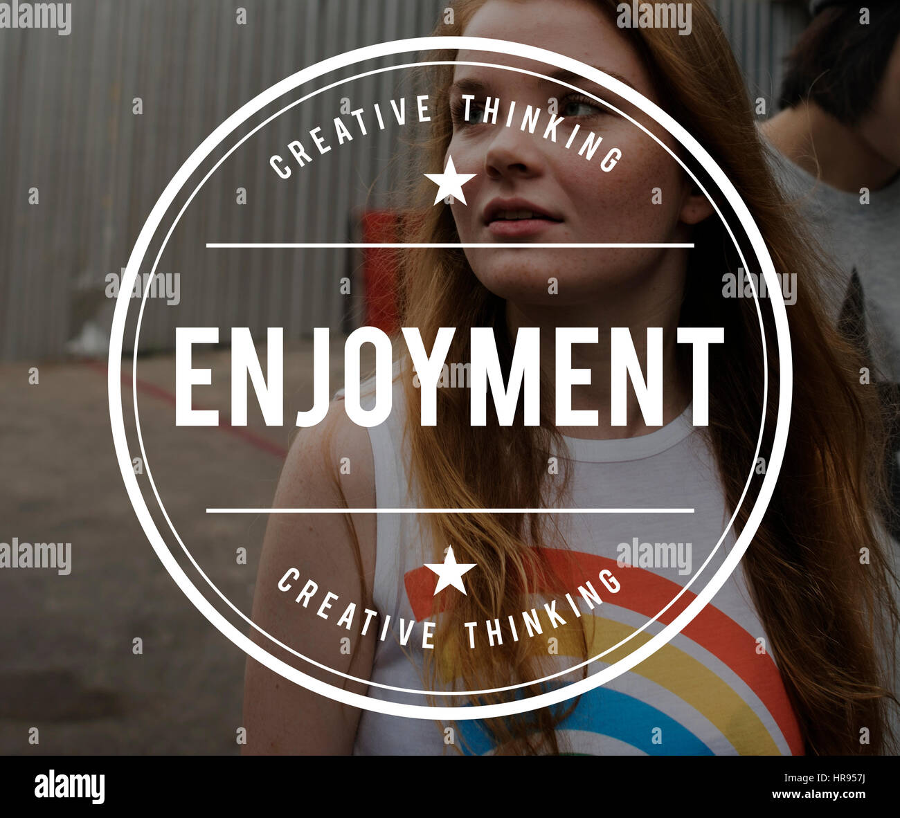 Enjoyment Vintage Vector Graphic Concept Stock Photo - Alamy