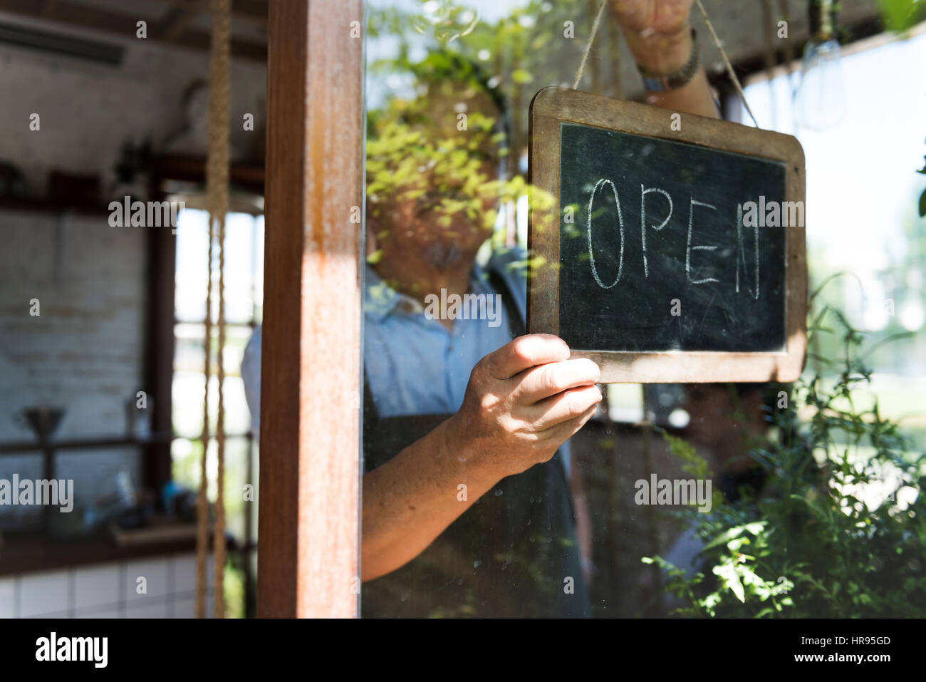 Cafe Open Shop Retail Welcome Notice Retail Front Stock Photo - Alamy