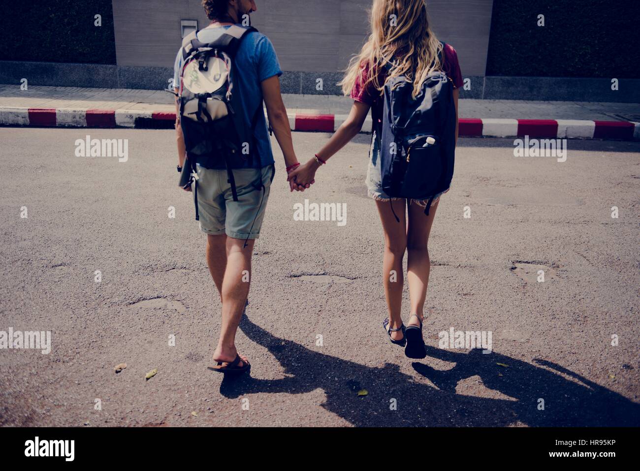 Couple traveling together wanderlust trip Stock Photo - Alamy