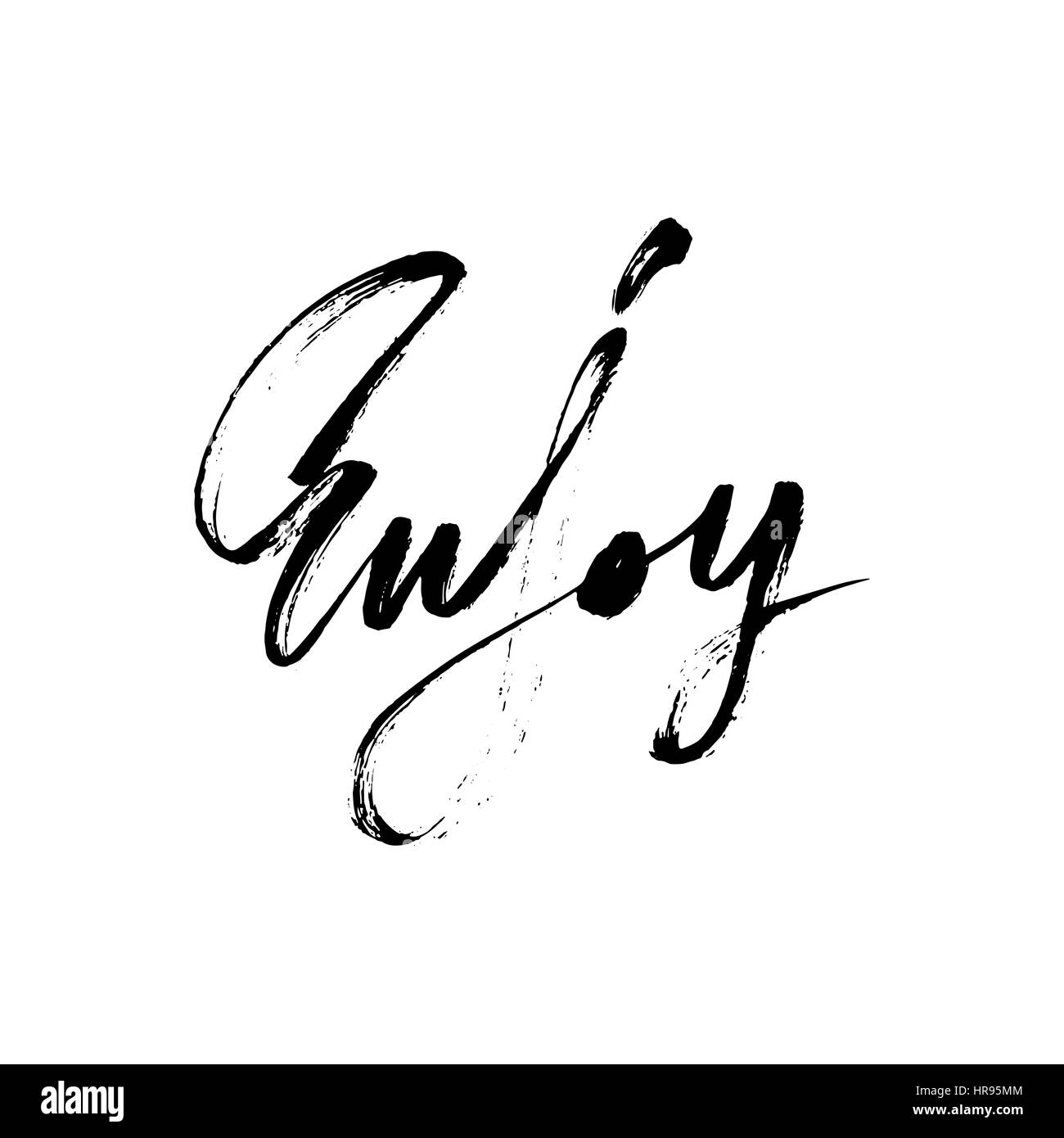 Hand drawing lettering vector illustration. Enjoy lettering design ...