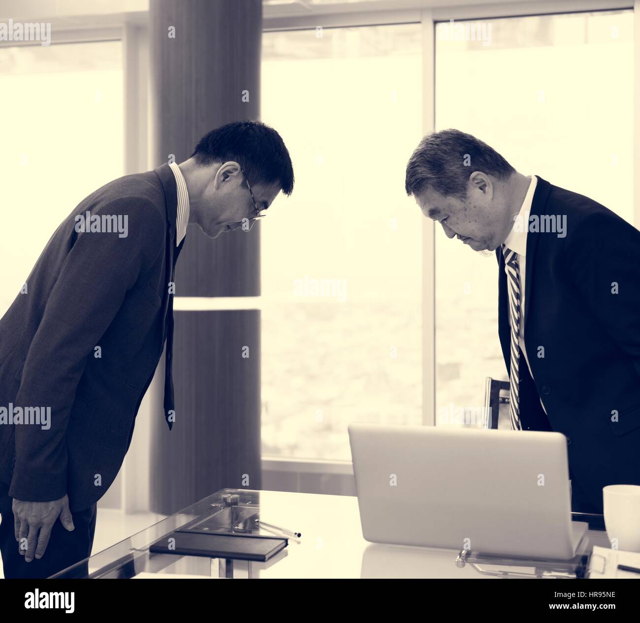 Business Partners Introductionary Handshake Bow Stock Photo - Alamy