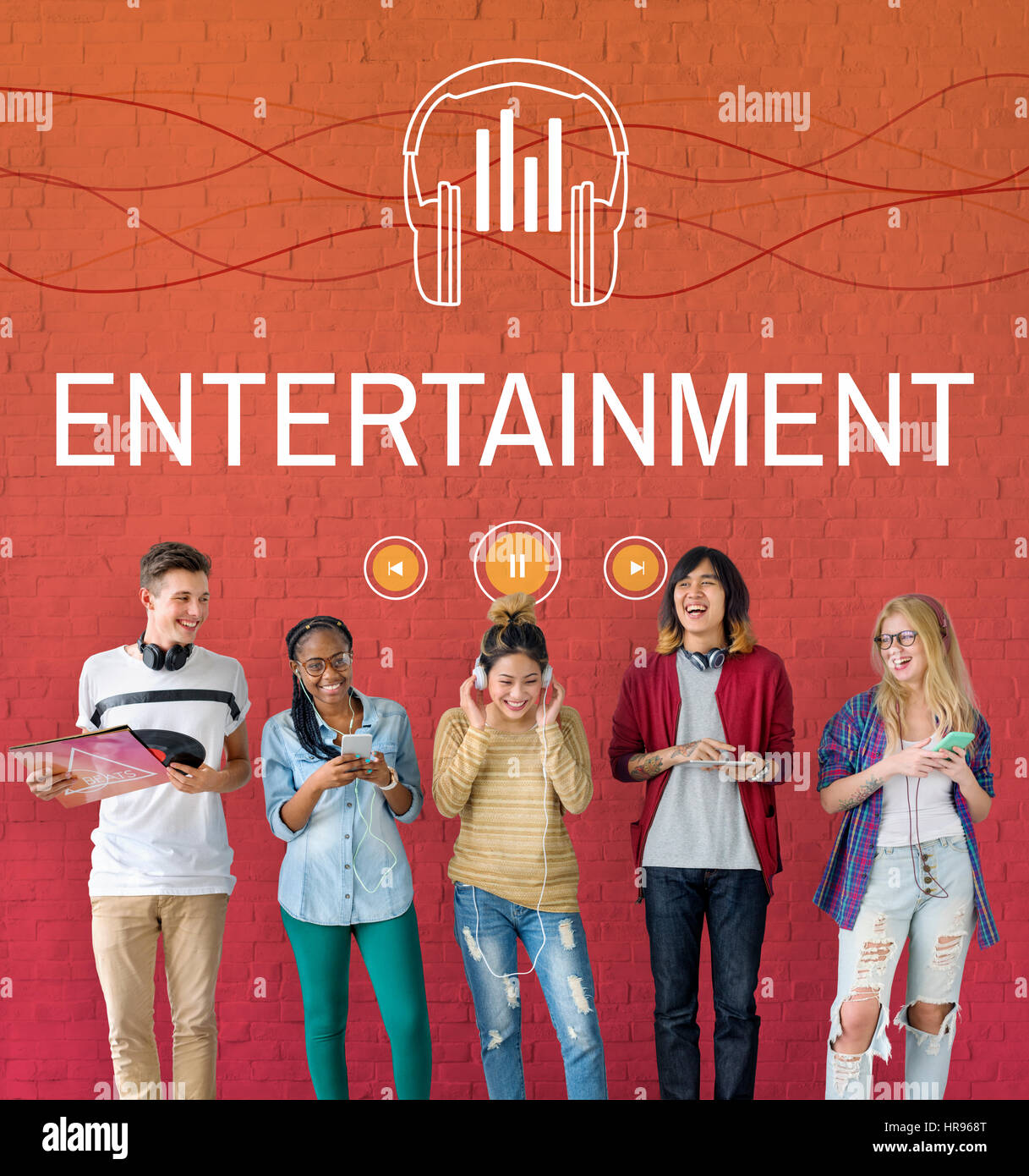 Digital media music streaming audio leisure Stock Photo - Alamy