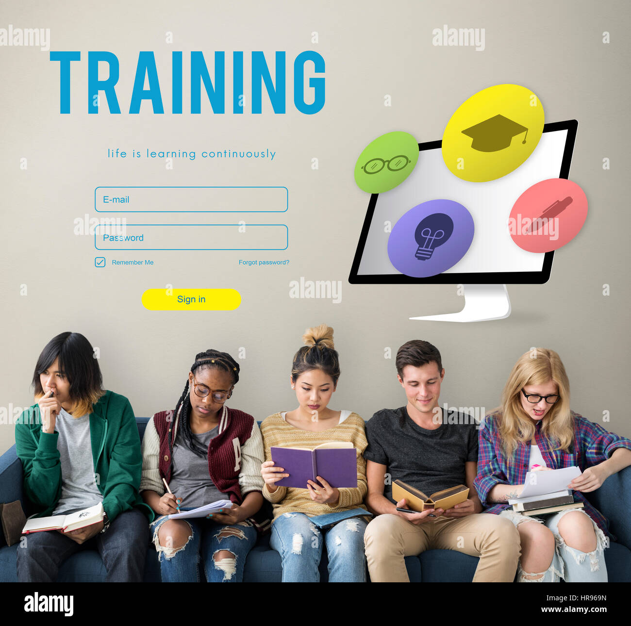 Training Study Knowledge E-learning Concept Stock Photo - Alamy