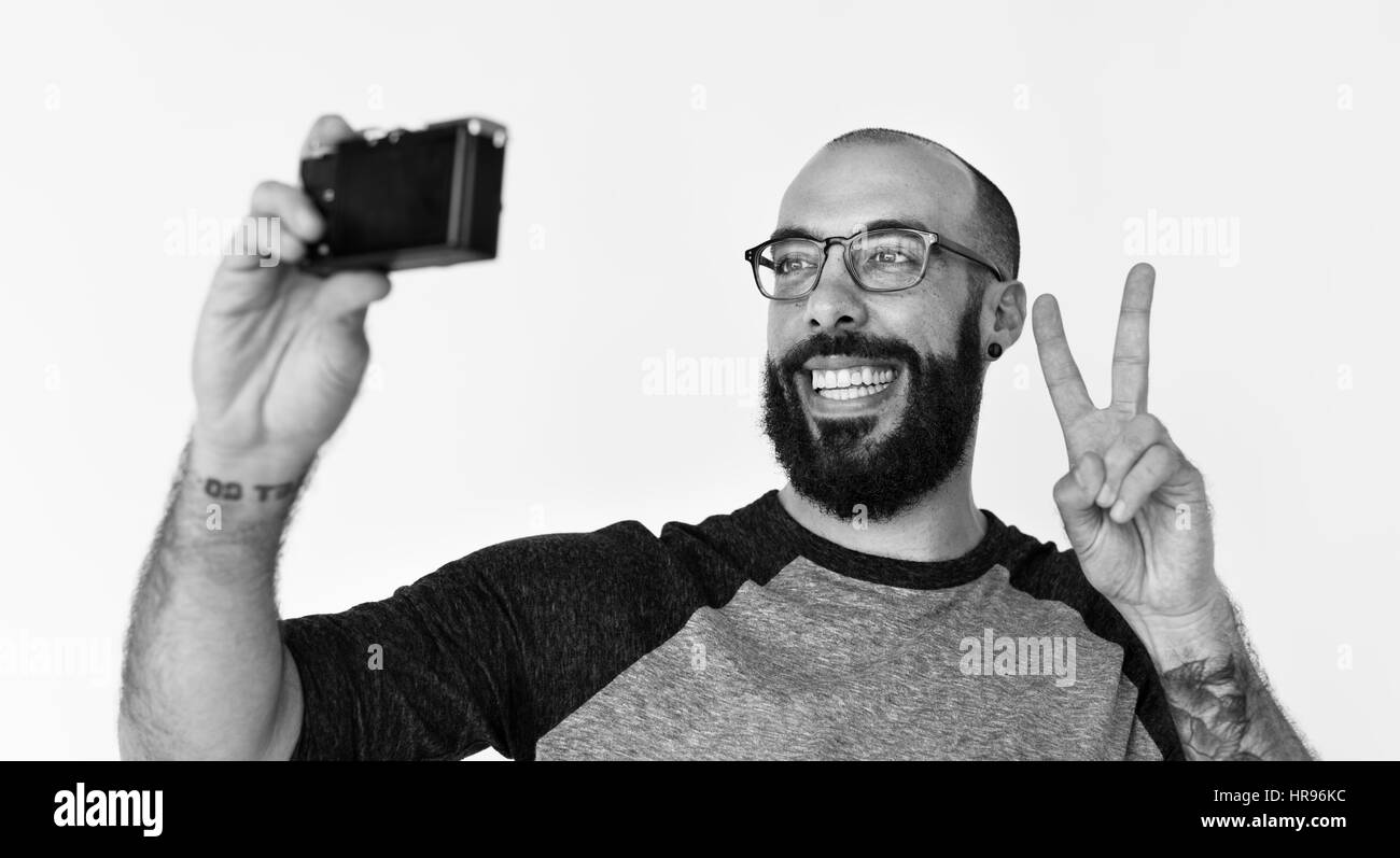 Taking a selfie Black and White Stock Photos & Images - Alamy