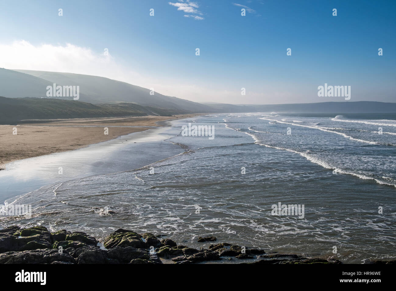 Woolacombe beach sunset Stock Photo - Alamy