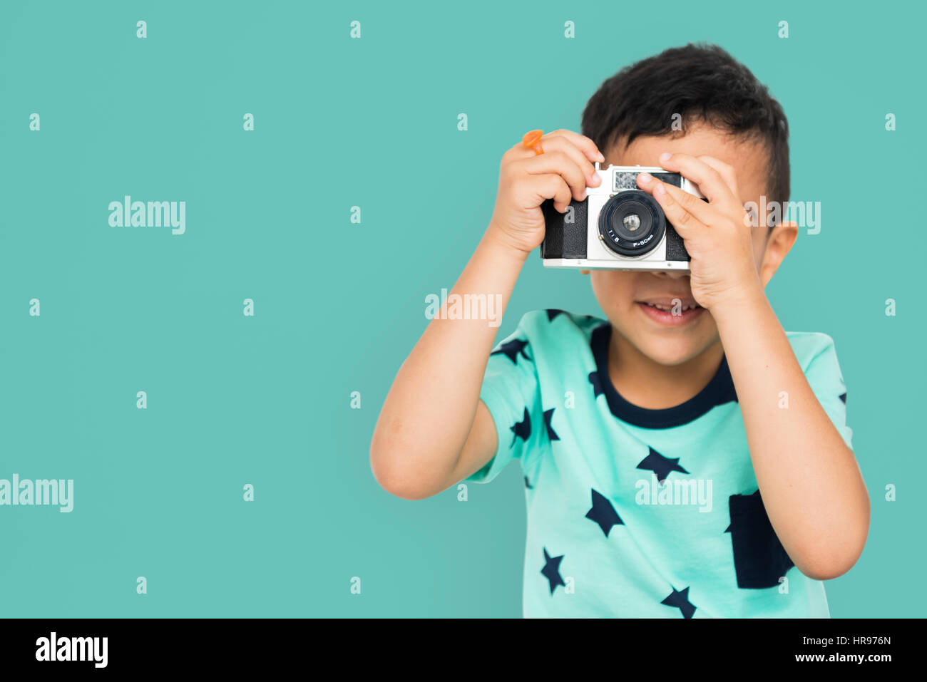 Little Boy Camera Studio Concept Stock Photo - Alamy