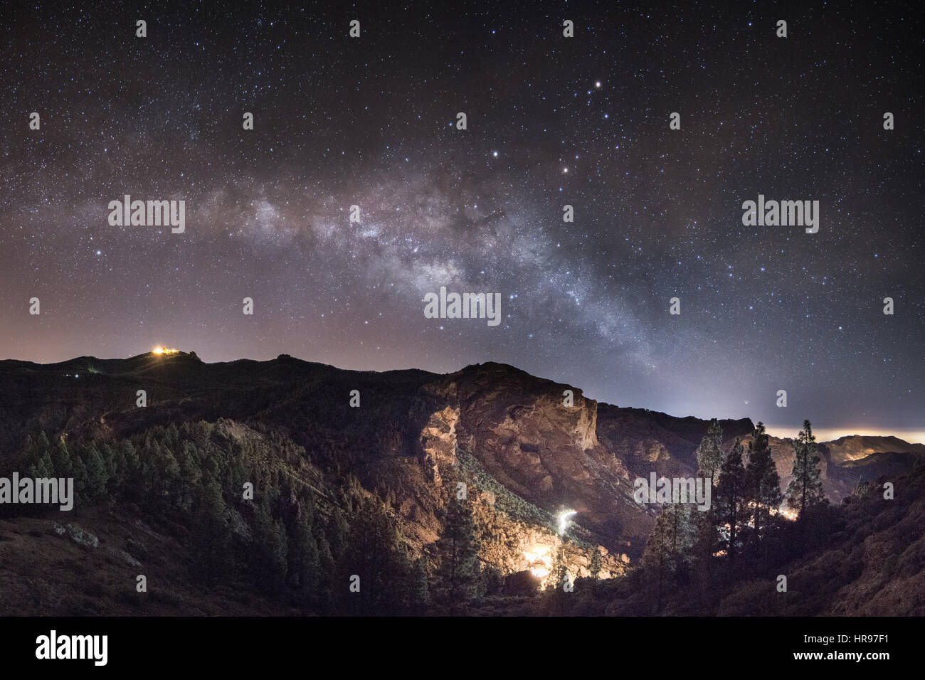 The Milky Way over sahara like sand dunes at Maspalomas early March in ...