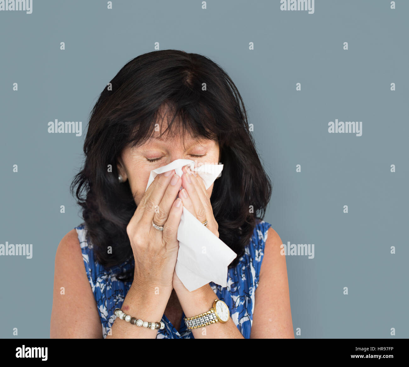 Woman Tissue Crying Sneezing Concept Stock Photo - Alamy