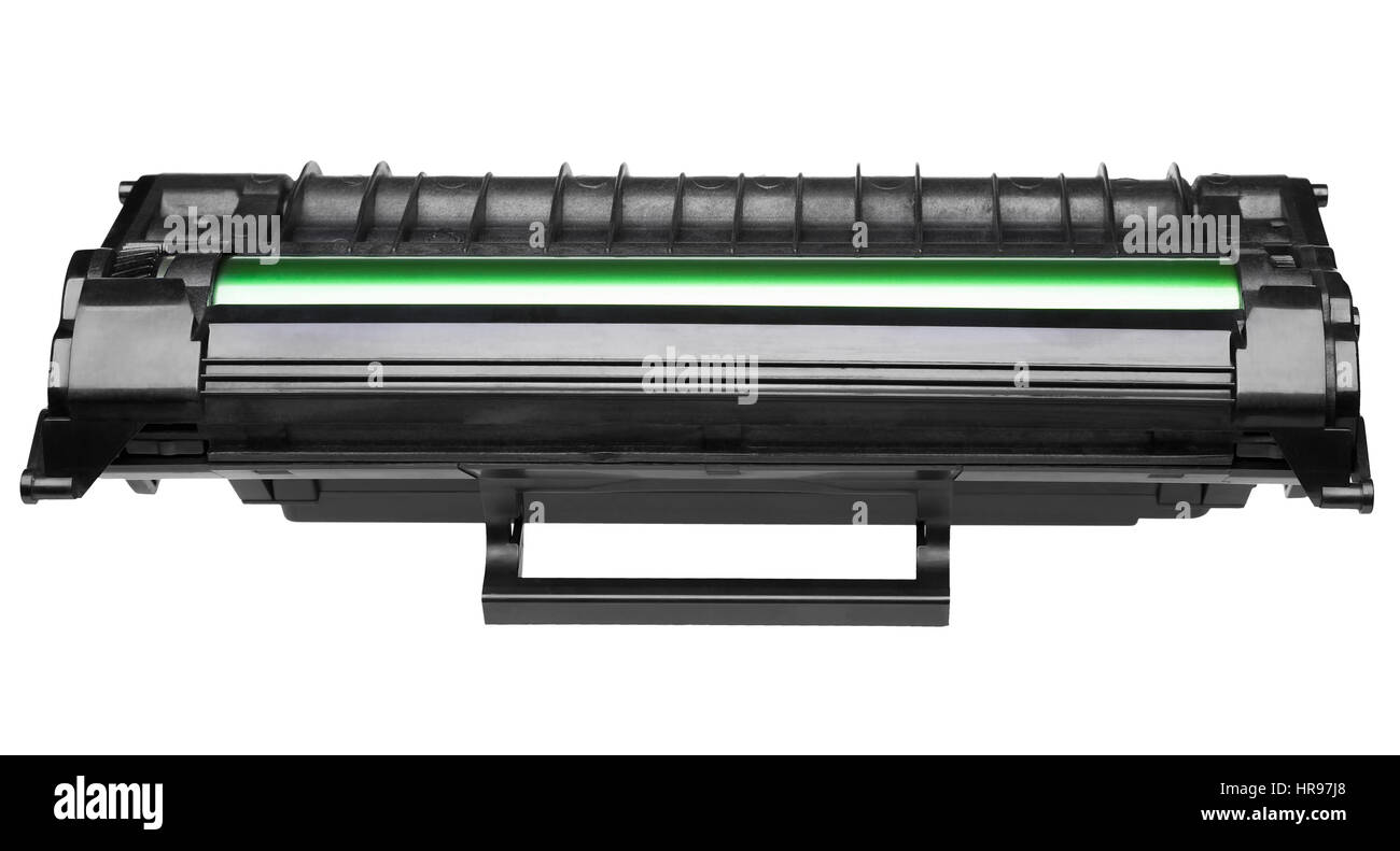 Laser cartridge isolated on white background. Front view Stock Photo ...