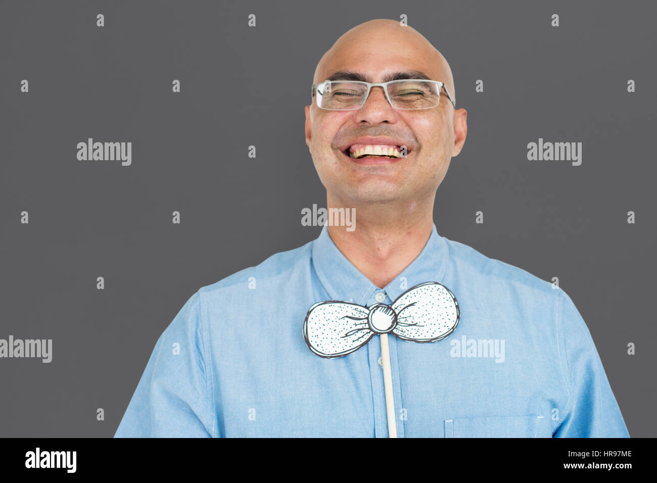 Bald Man Smiling Happiness Portrait Stock Photo - Alamy