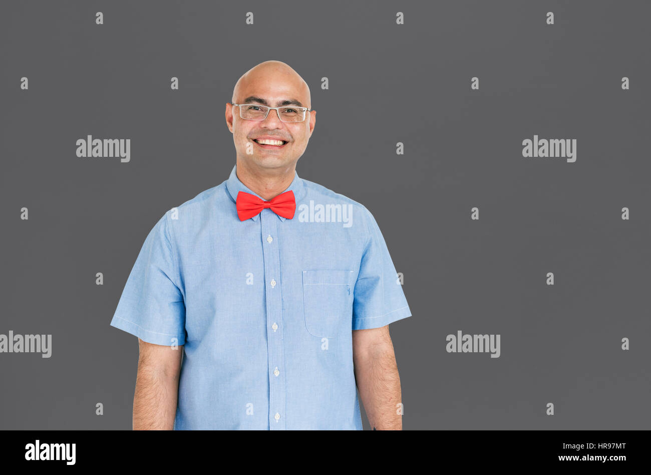Bald Man Smiling Happiness Portrait Stock Photo - Alamy