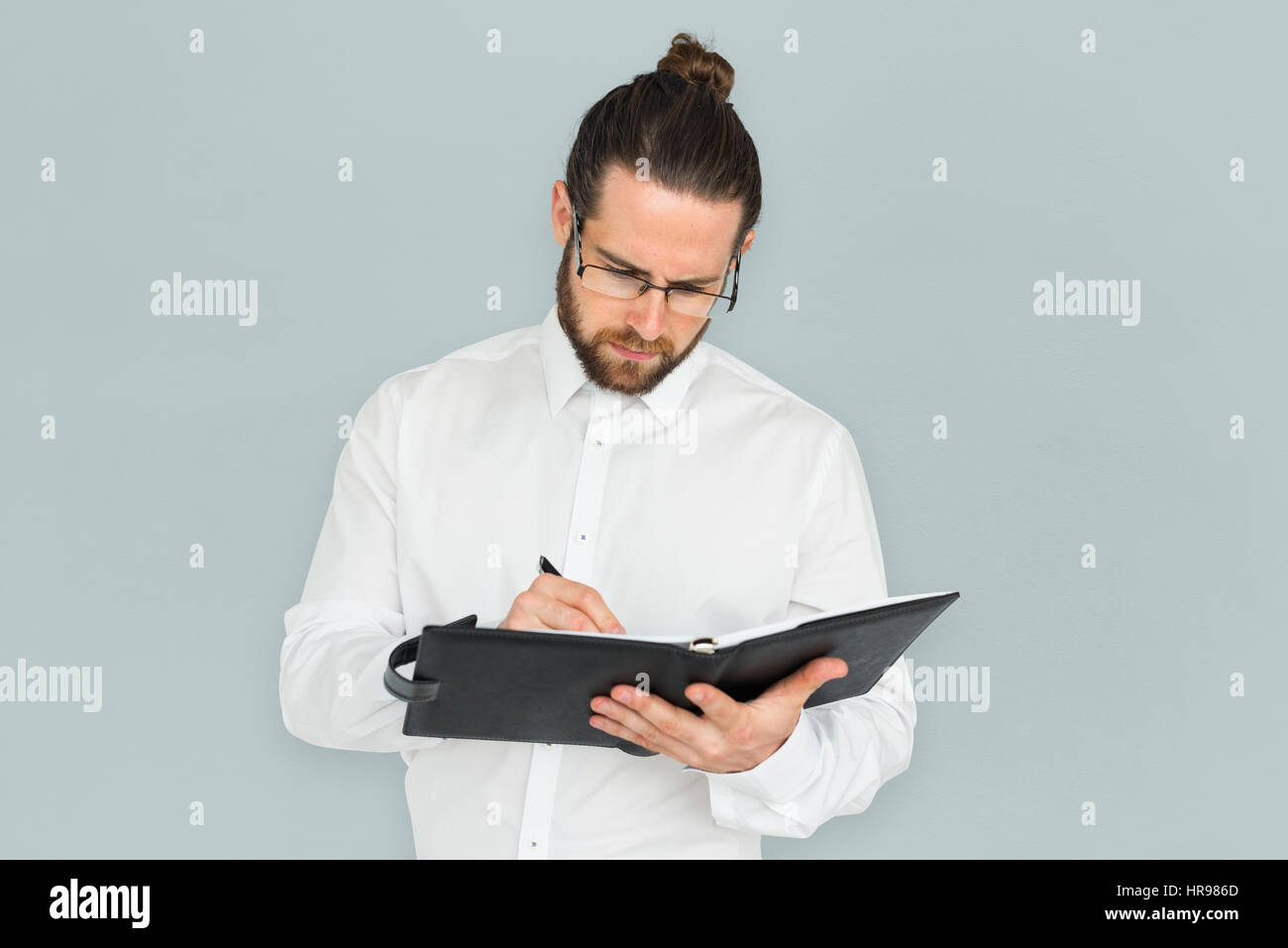 Concentrated Adult Man Male Working Concept Stock Photo - Alamy
