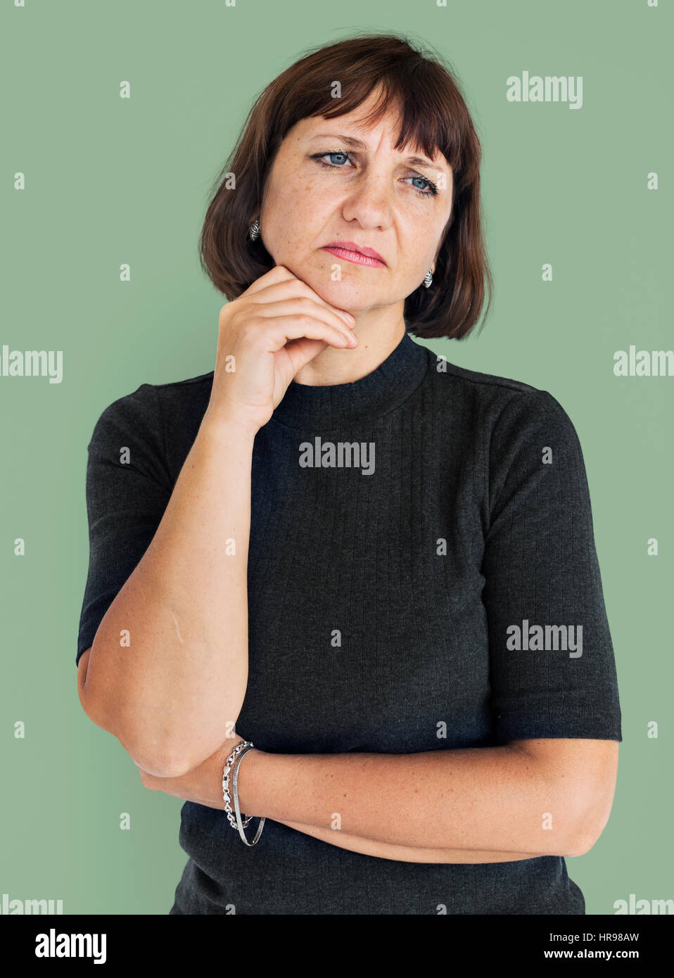 Woman Stressed Face Expression Concept Stock Photo - Alamy