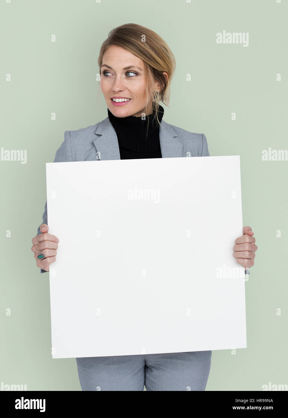Pretty girl with placard hi-res stock photography and images - Alamy
