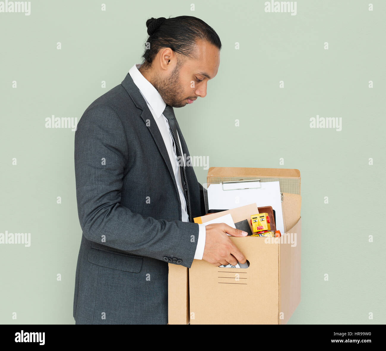 Indian Business Man Retrenched Stock Photo - Alamy