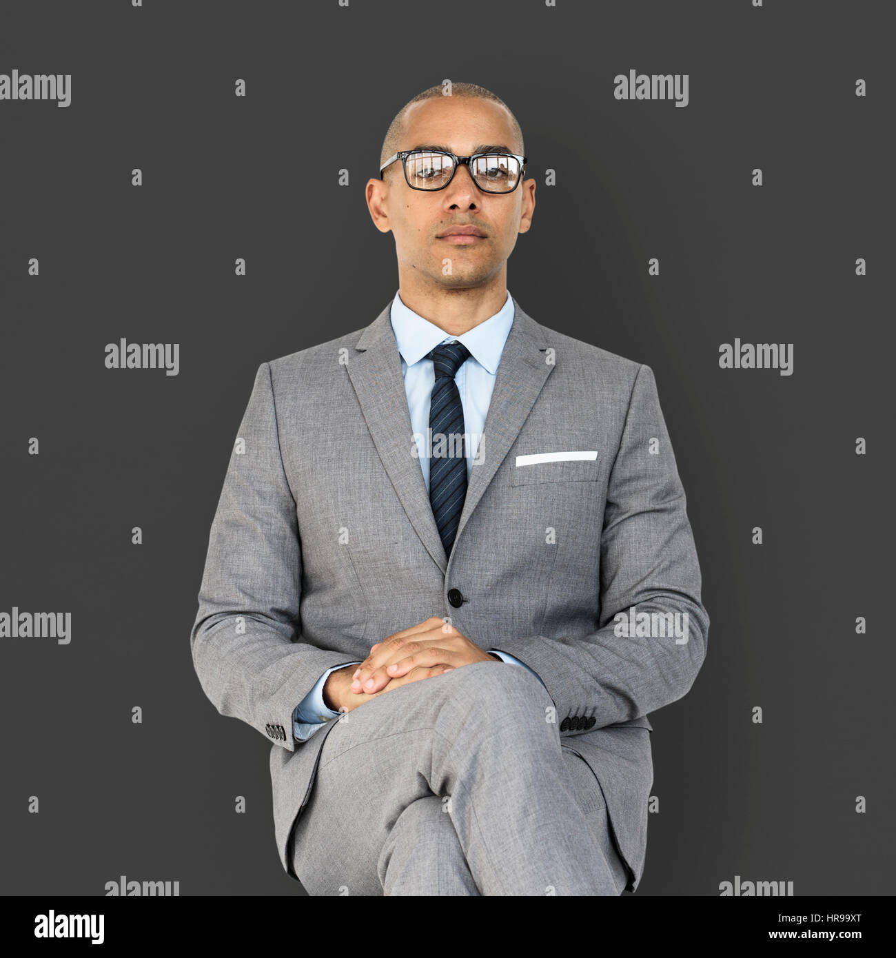 African Descent Business Man Sitting Concept Stock Photo - Alamy