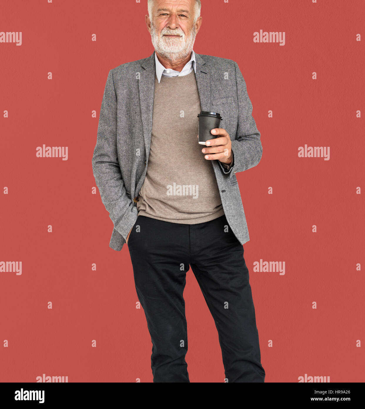 Caucasian Old Mature Formal Coffee Stock Photo - Alamy