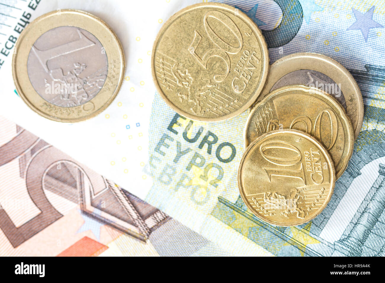 euro cash top view Stock Photo - Alamy