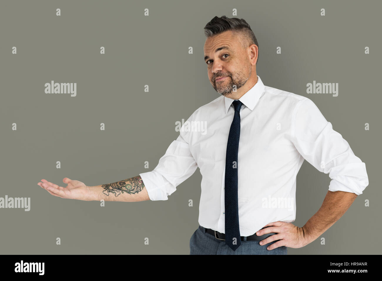 Caucasian Man Showing Hand Gesture Stock Photo - Alamy