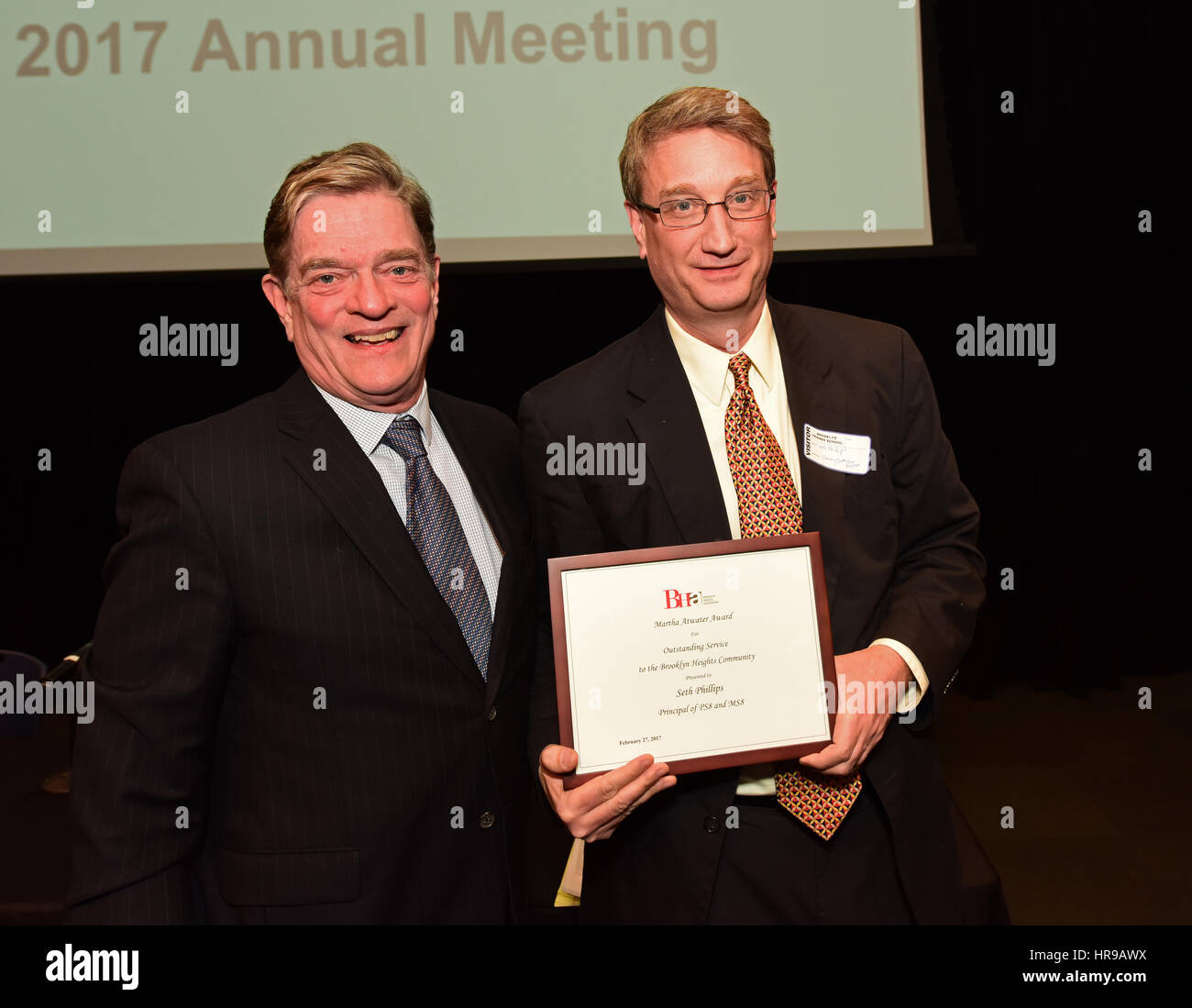 New York City, United States. 27th Feb, 2017. Presenter Tom Stewart ...