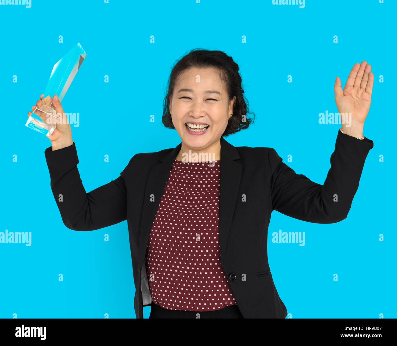 Award happy woman portrait hi-res stock photography and images - Alamy