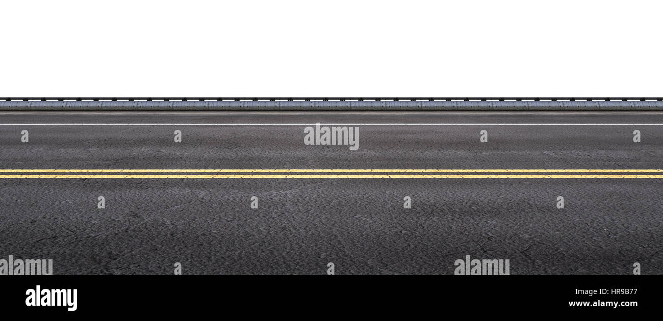 3d rendering asphalt street on white background Stock Photo - Alamy