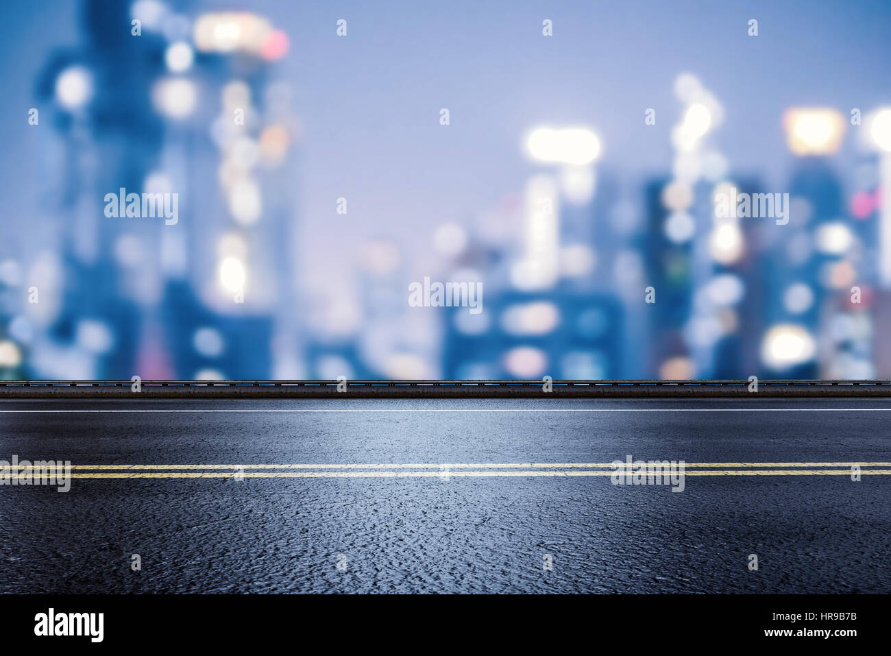 3d rendering roadside with cityscape background Stock Photo - Alamy