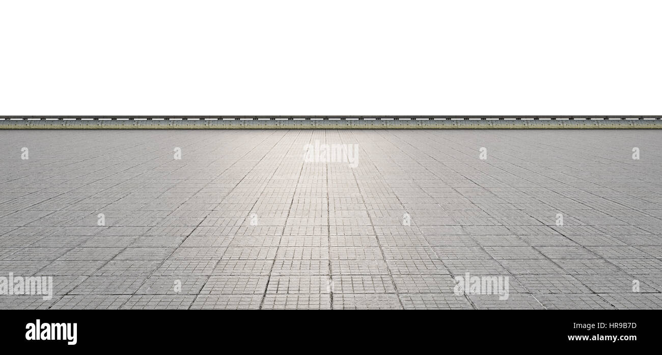 3d rendering empty terrace on white background Stock Photo - Alamy