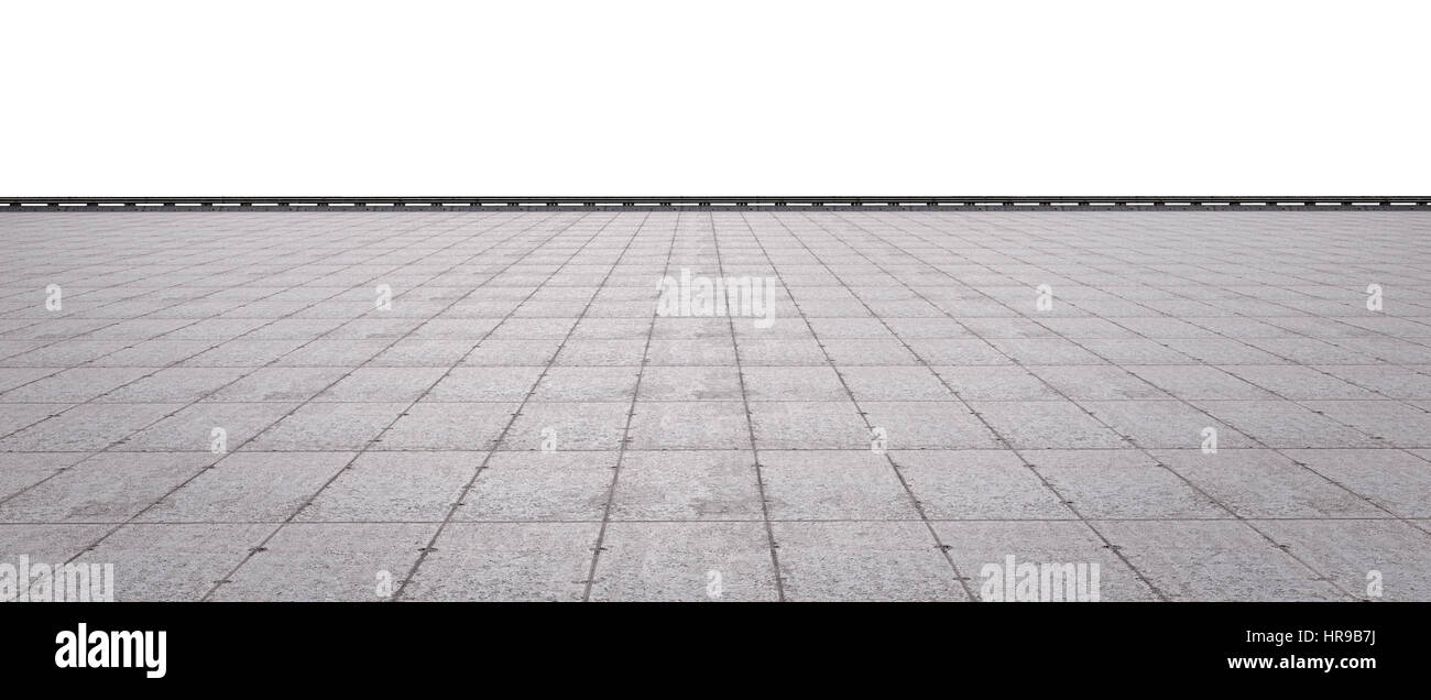 3d rendering empty terrace on white background Stock Photo - Alamy