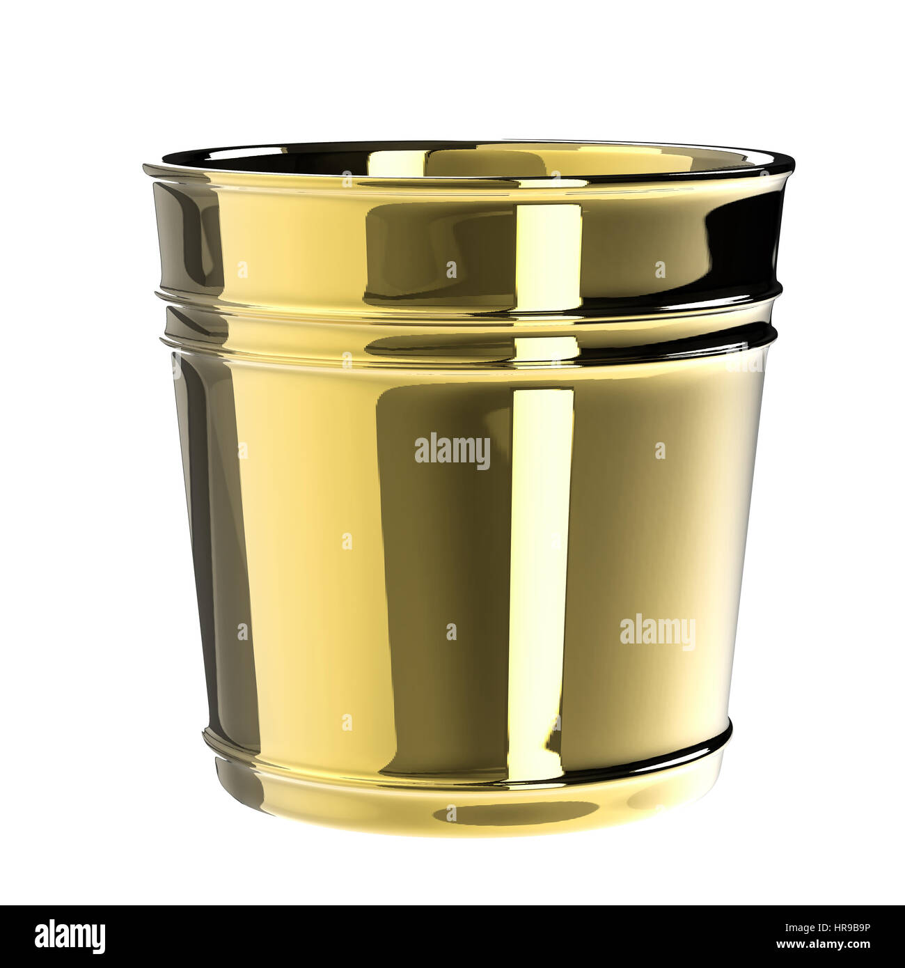 3d rendering golden pot isolated on white Stock Photo - Alamy