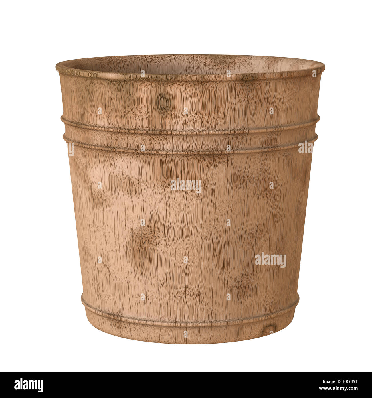 3d rendering wooden bucket isolated on white Stock Photo - Alamy