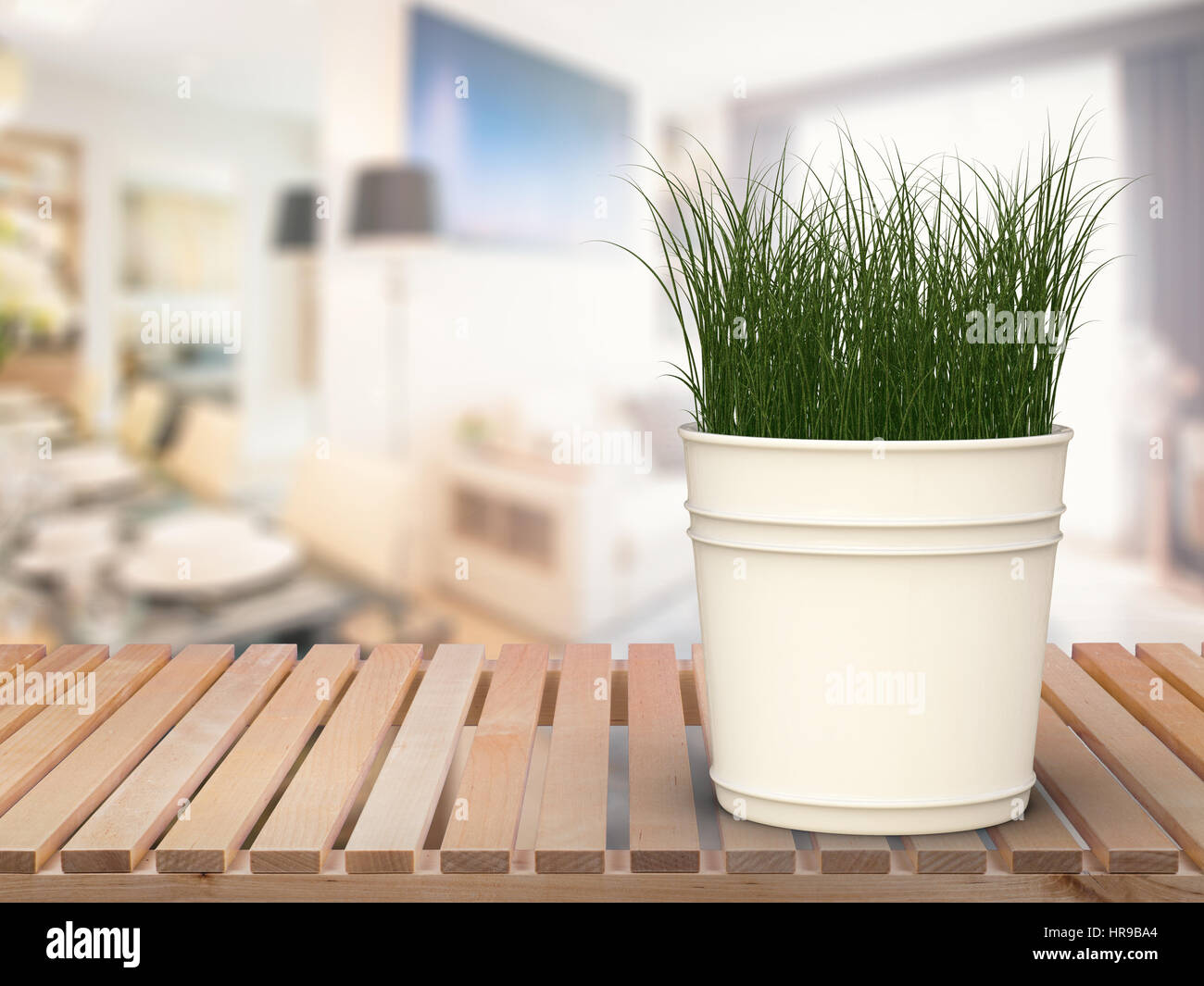 3d rendering green grass in pot plant Stock Photo - Alamy