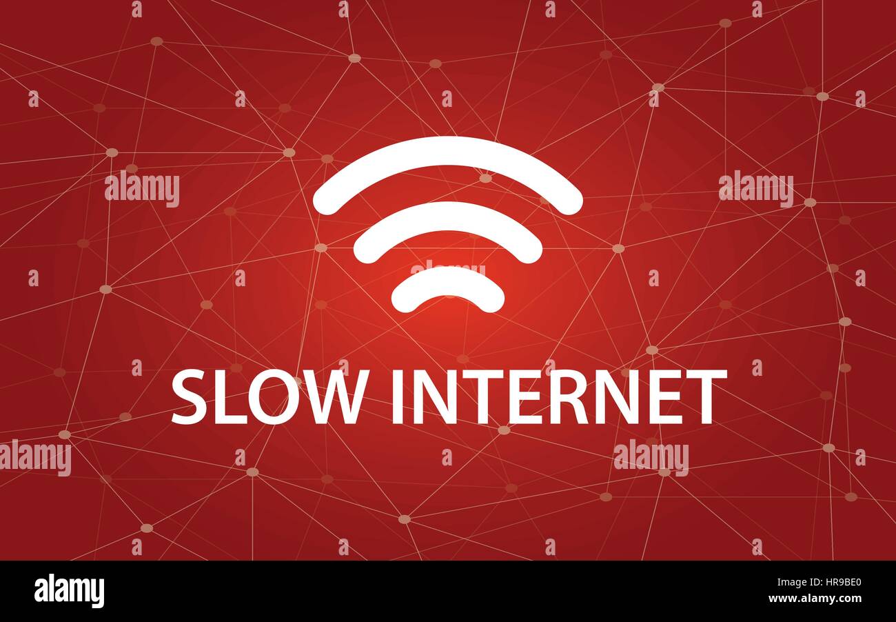 slow internet white text illustration with constellation map on red ...
