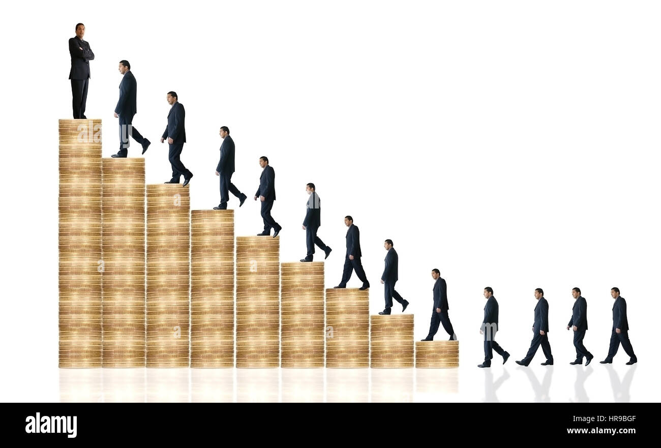 business man - road to financial success over a white background with ...