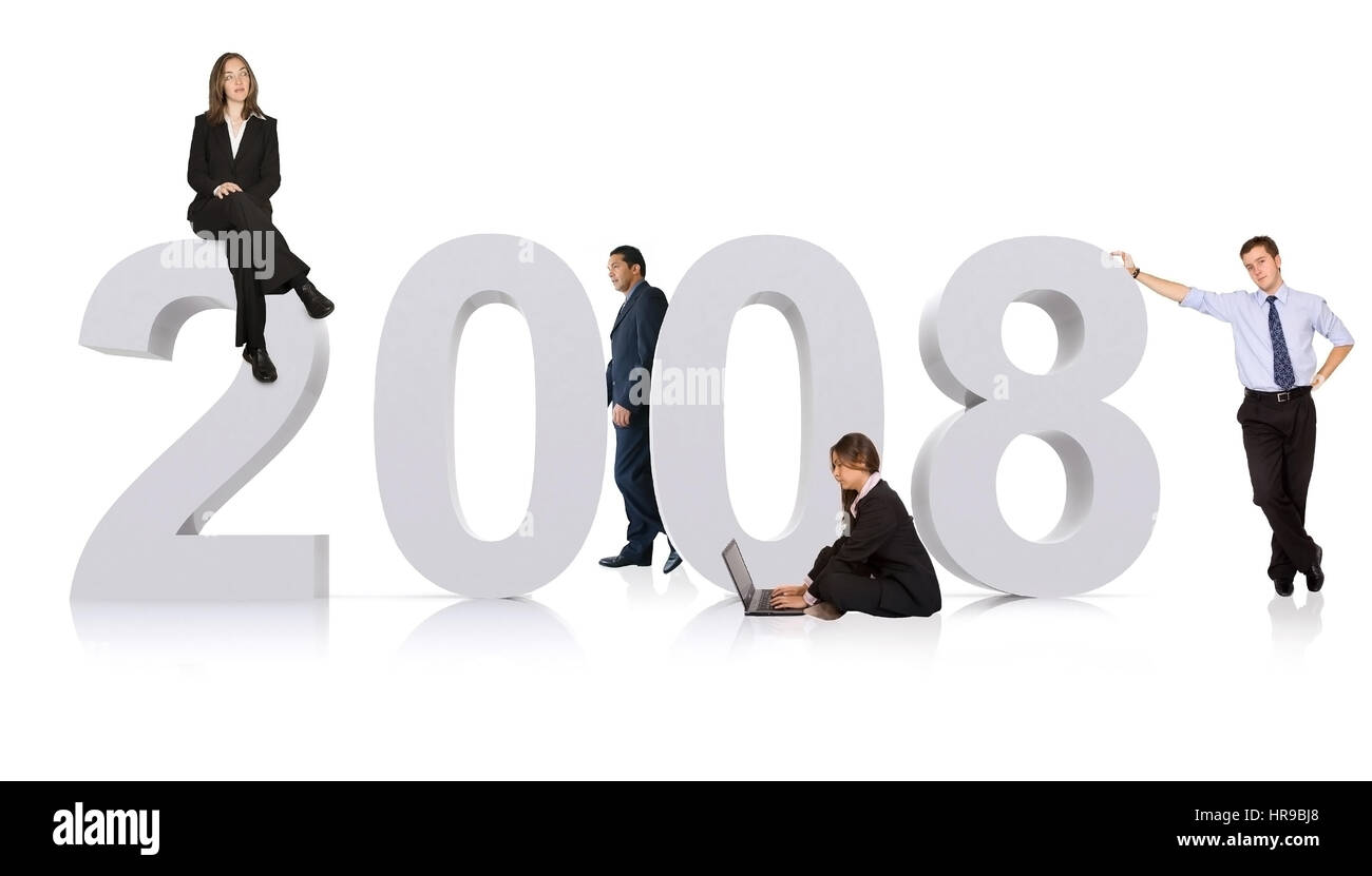 business new year - 2008 isolated over a white background Stock Photo ...