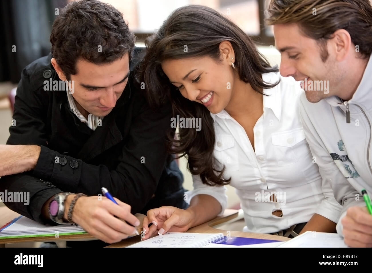 college or university students in a classroom studying Stock Photo - Alamy