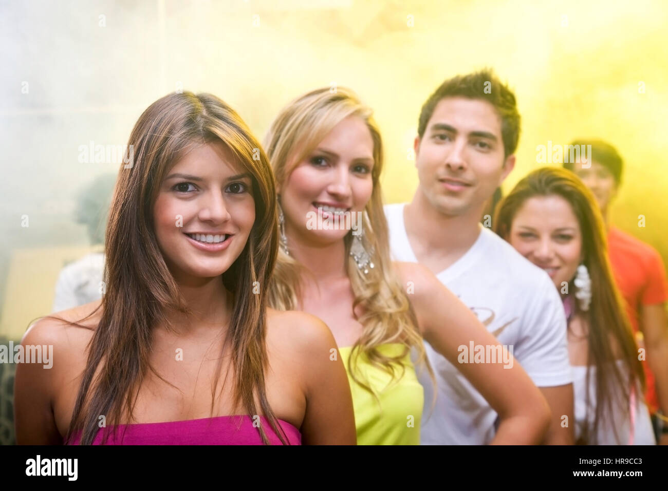 Group of happy friends at a bar or a nightclub Stock Photo - Alamy