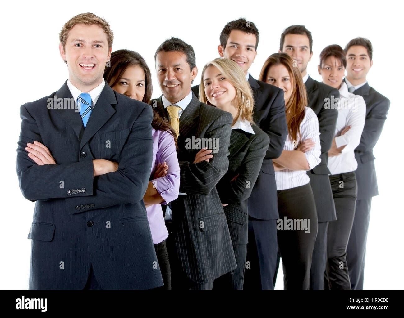 team of business people isolated over a white background Stock Photo ...