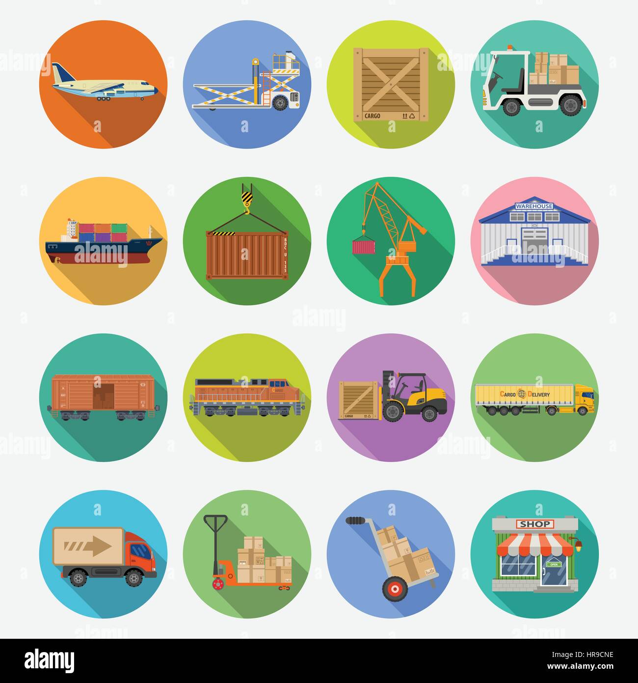 Cargo Transport and logistics Icon Set Stock Vector Image & Art - Alamy
