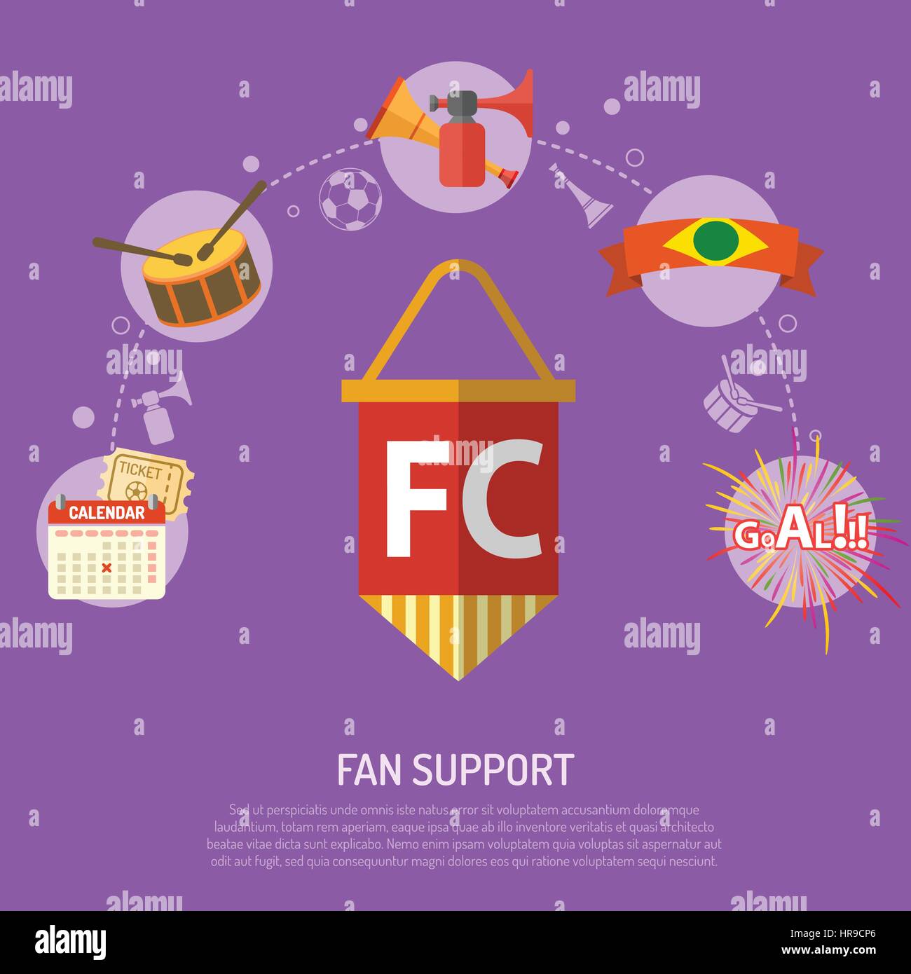 Soccer fan with drum Stock Vector Images - Alamy