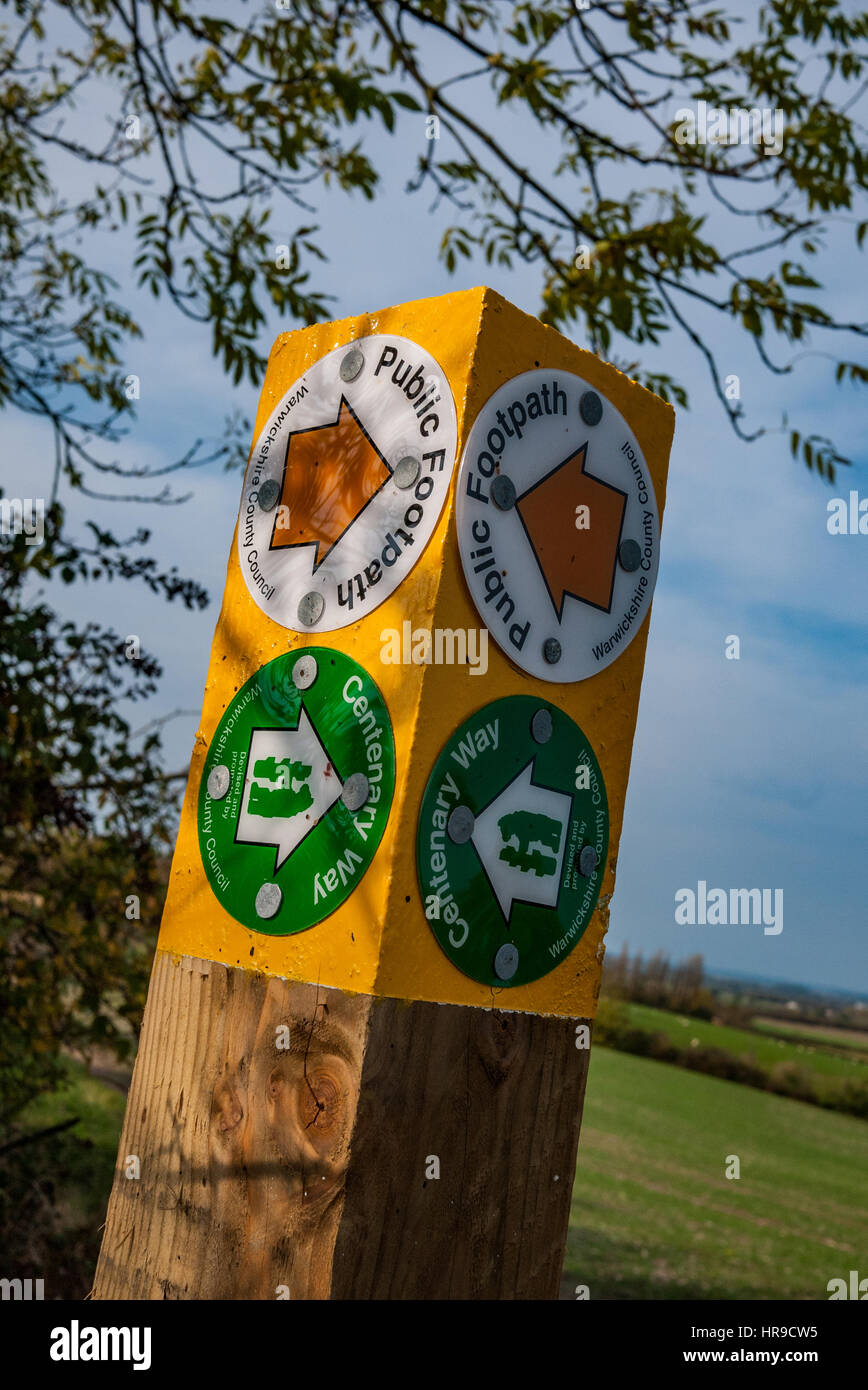 Public foot path and bridleway direction signs in the countryside ...