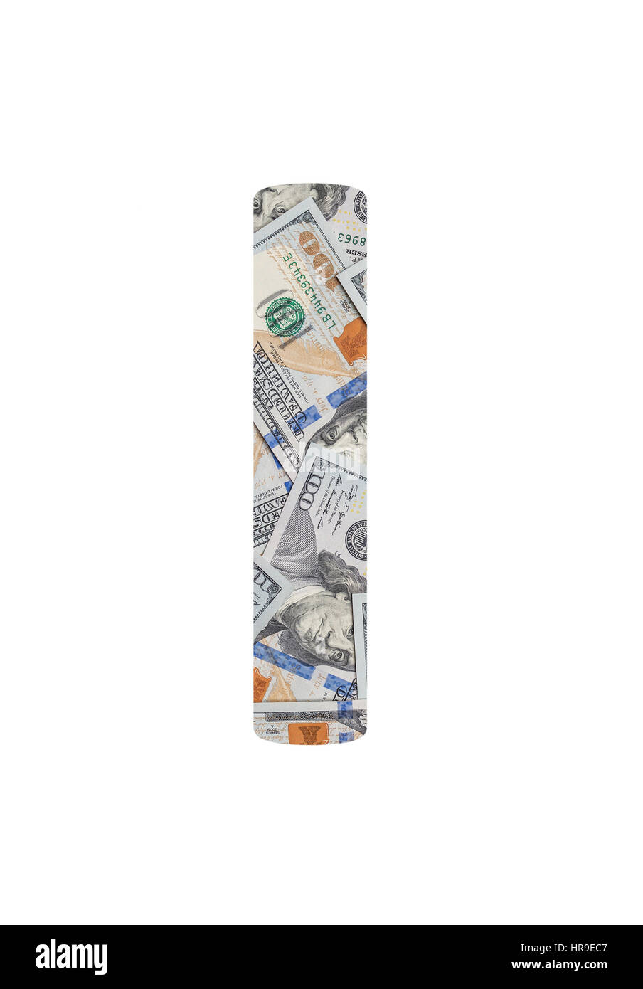 Alphabetic letter I. Dollars background over white Stock Photo - Alamy