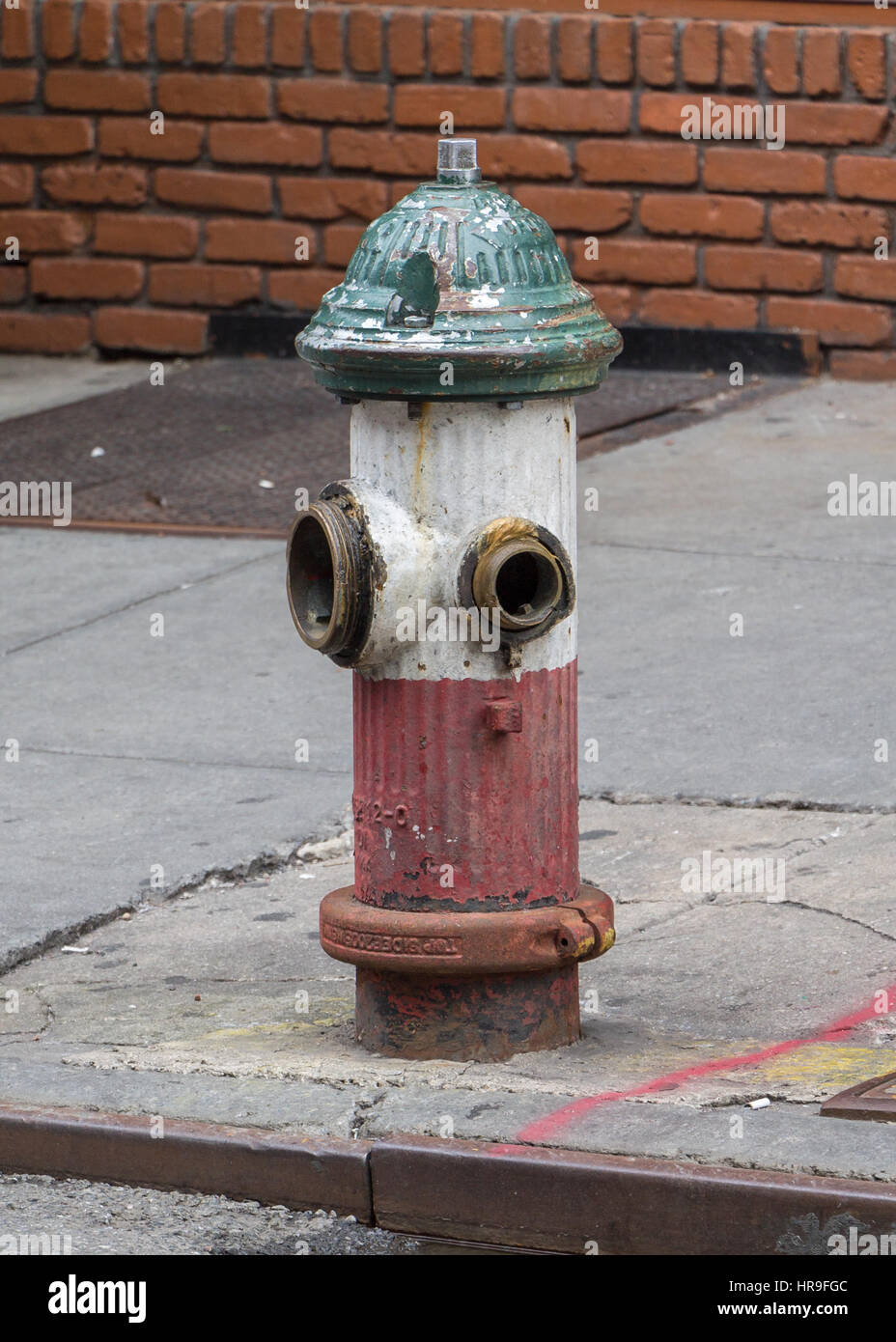 A fire hydrant in Little Italy painted with Italian colours Stock Photo ...
