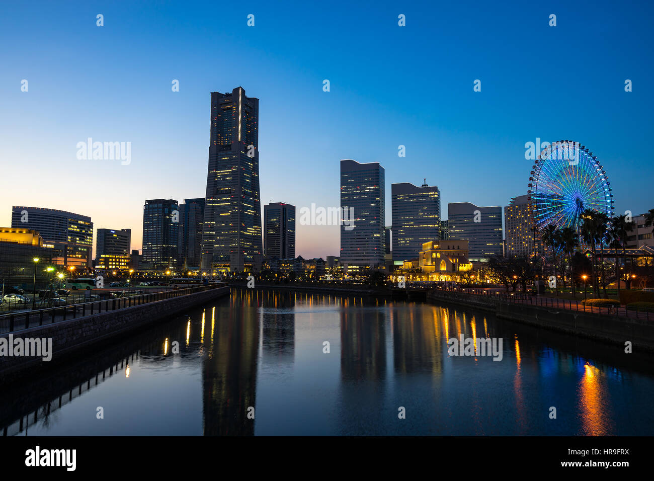 Cityscape of Minato Mirai area of Yokohama City in Kanagawa, Japan at ...