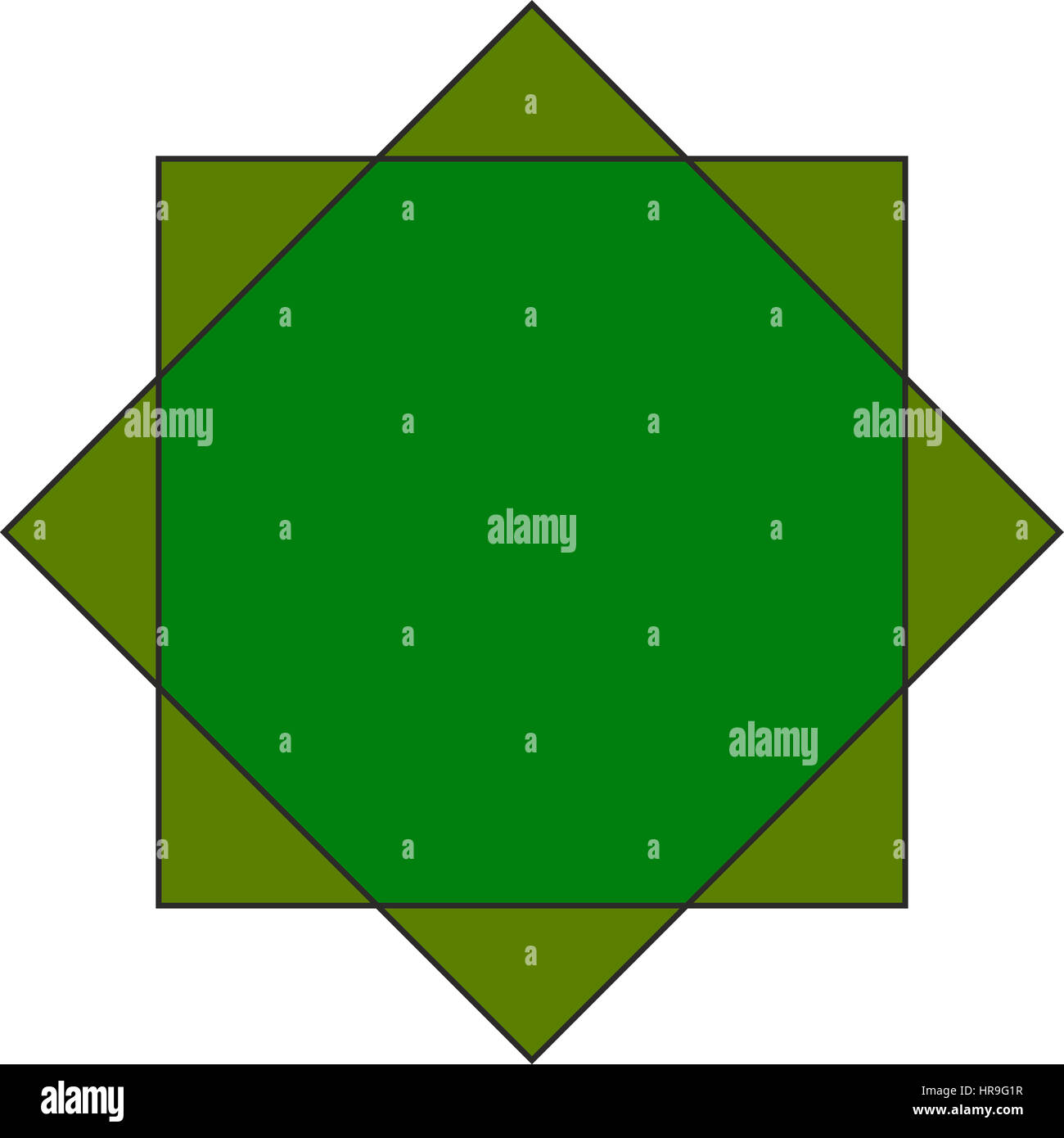 eight pointed green star octagram religious symbol Stock Photo - Alamy