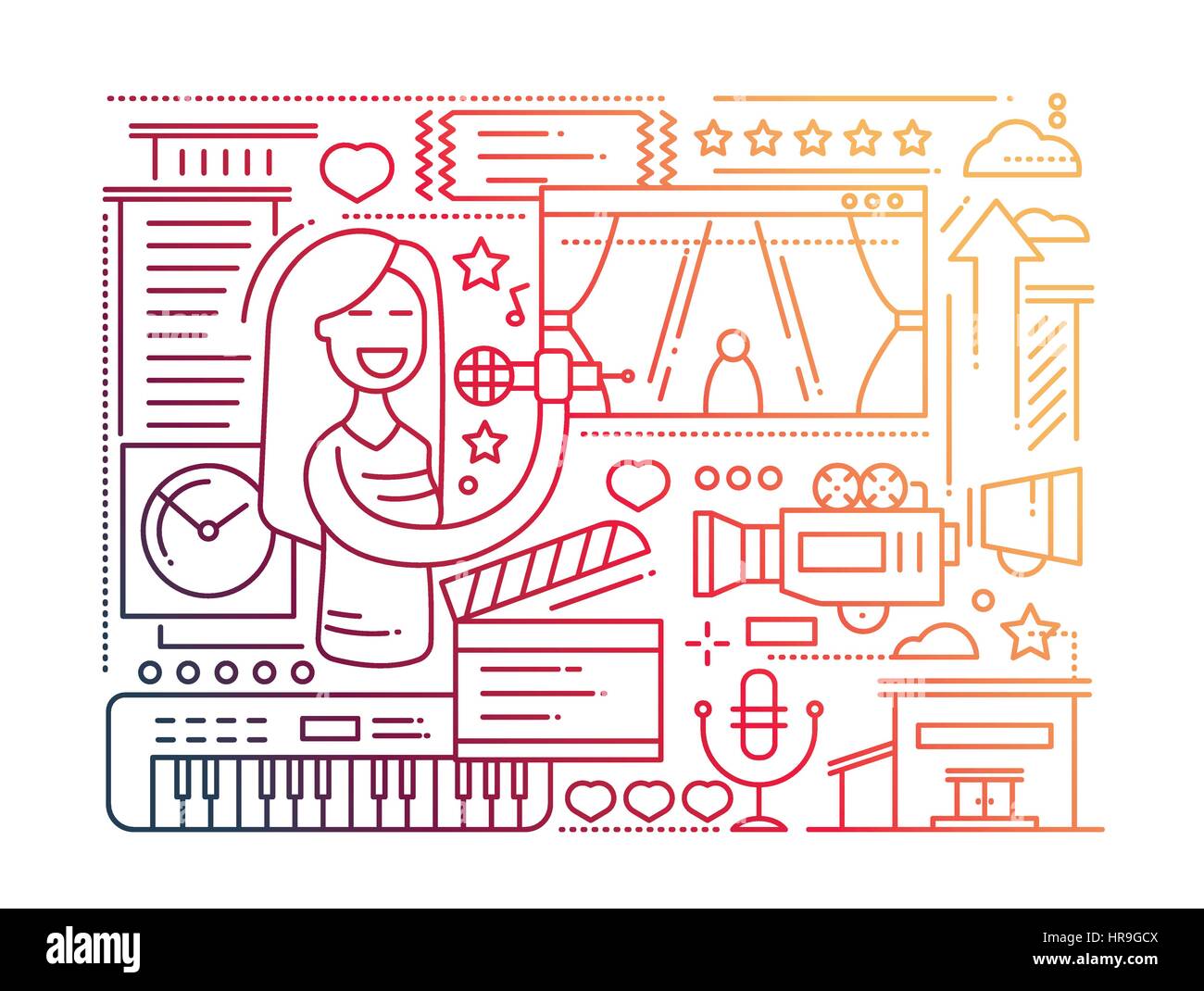 Karaoke - line design composition Stock Vector Image & Art - Alamy