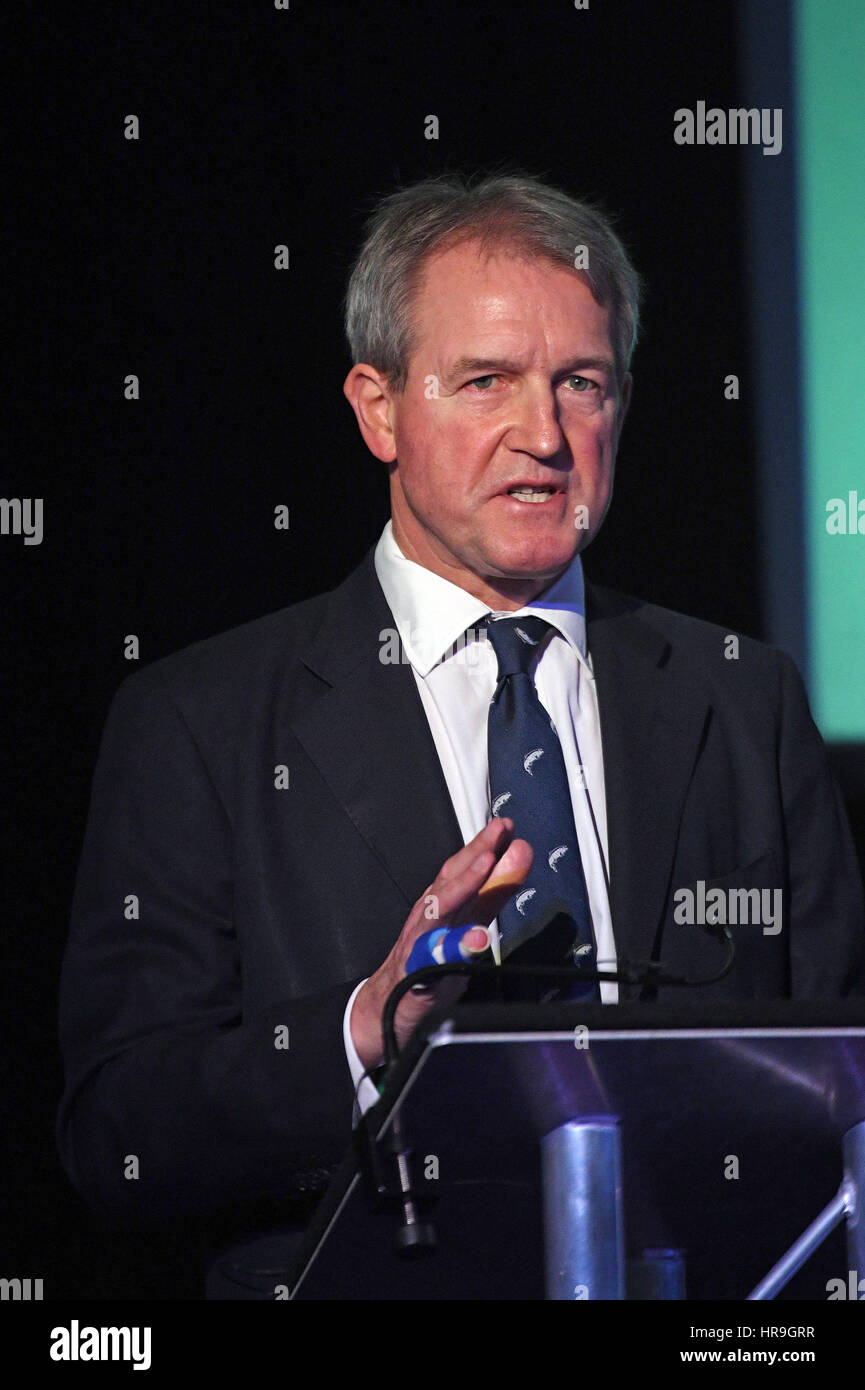 Owen Paterson during a press conference in central London with former ...